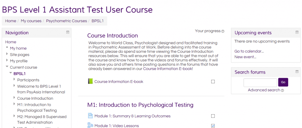 BPS Level 1 Course Area - PsychometricAssessment.com
