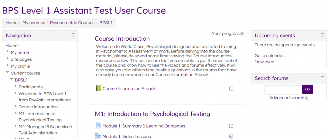 BPS Level 1 Course Area - PsychometricAssessment.com