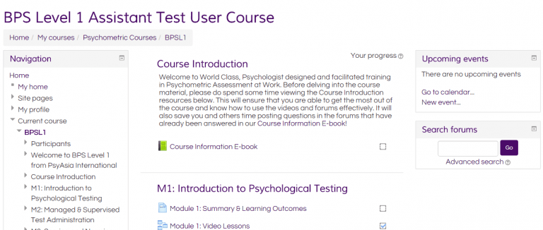 BPS Level 1 Course Area - PsychometricAssessment.com